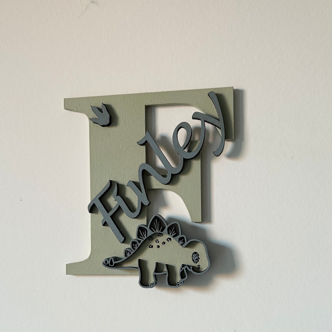 Dinosaur Themed Name Door Sign Hand-painted Nursery Door Sign | Kids ...