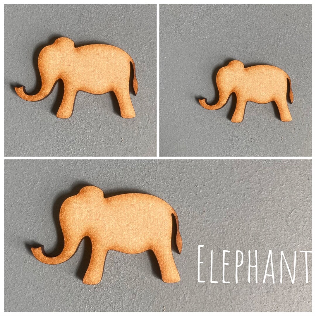 Elephant Shape Wooden Craft Shapes Wooden Embellishments Card Making ...