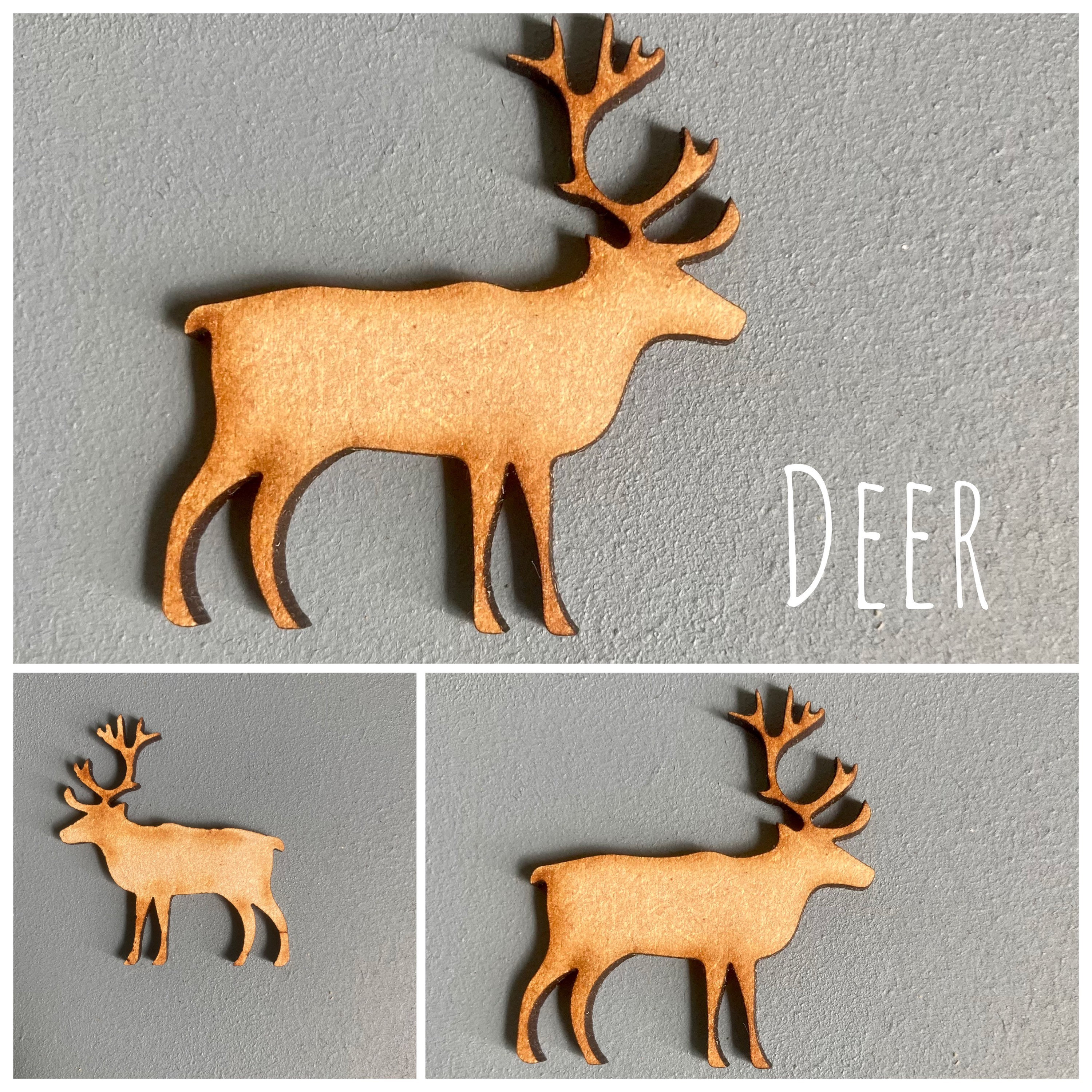 Deer Shapes Wooden Craft Shapes Wooden Embellishments - Etsy