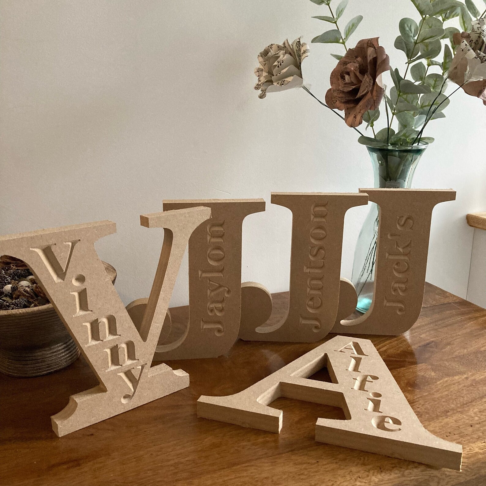 Wooden Engraved Freestanding Letter H150mm Home Decor - Etsy Canada