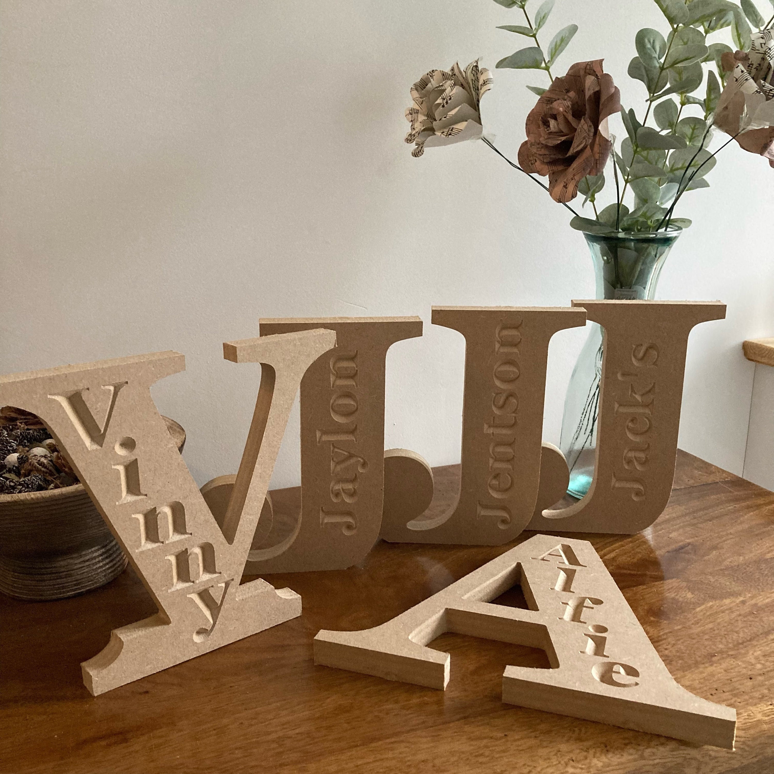 Wooden Engraved Freestanding Letter H150mm Home Decor - Etsy Canada