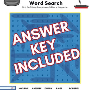 Curling Word Search Puzzle- Instant Digital Download, Printable Party ...