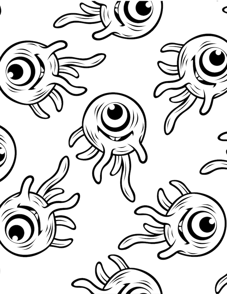 Oddities Coloring Pages- Over 100 Creepy Cute, Unsettling, and Offbeat ...