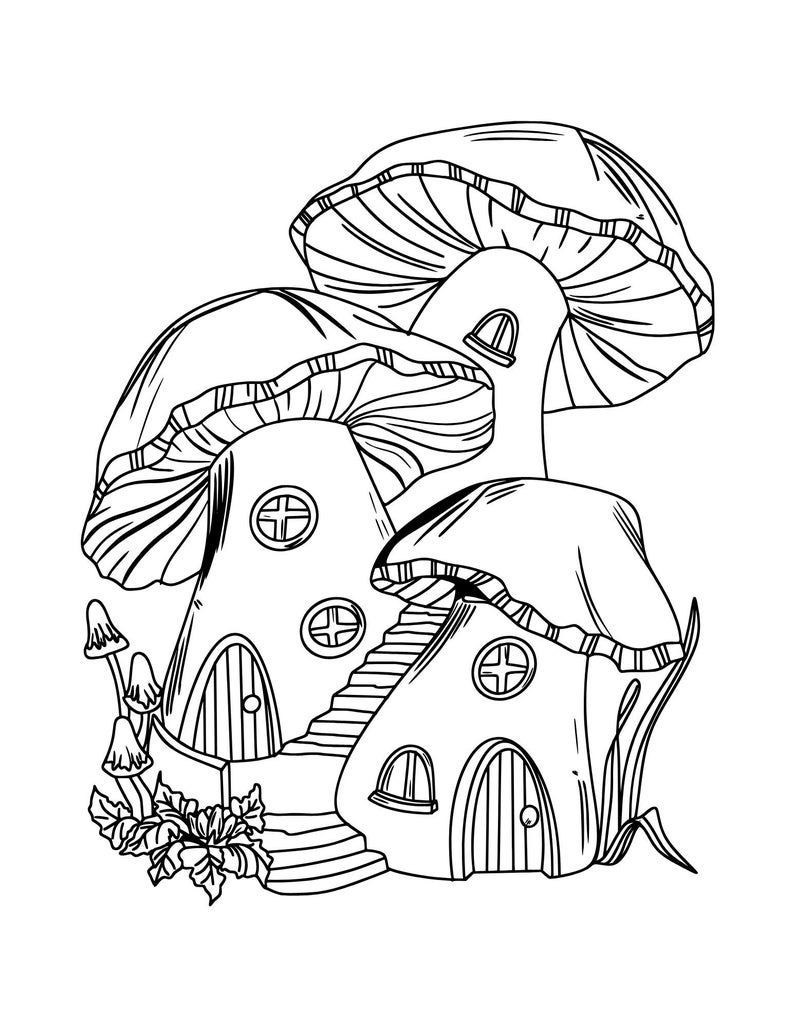 Printable Mushroom Coloring Pages Over 100 Designs Instant Download PDF ...