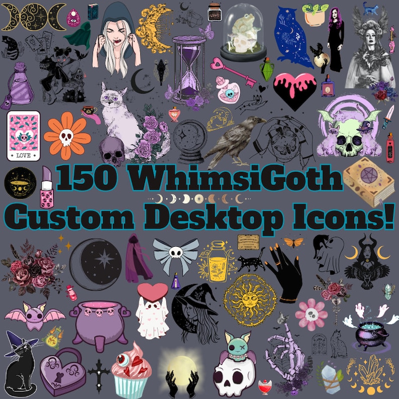 150 Whimsigoth Themed Desktop Folder Icons for Mac and Most Windows ...