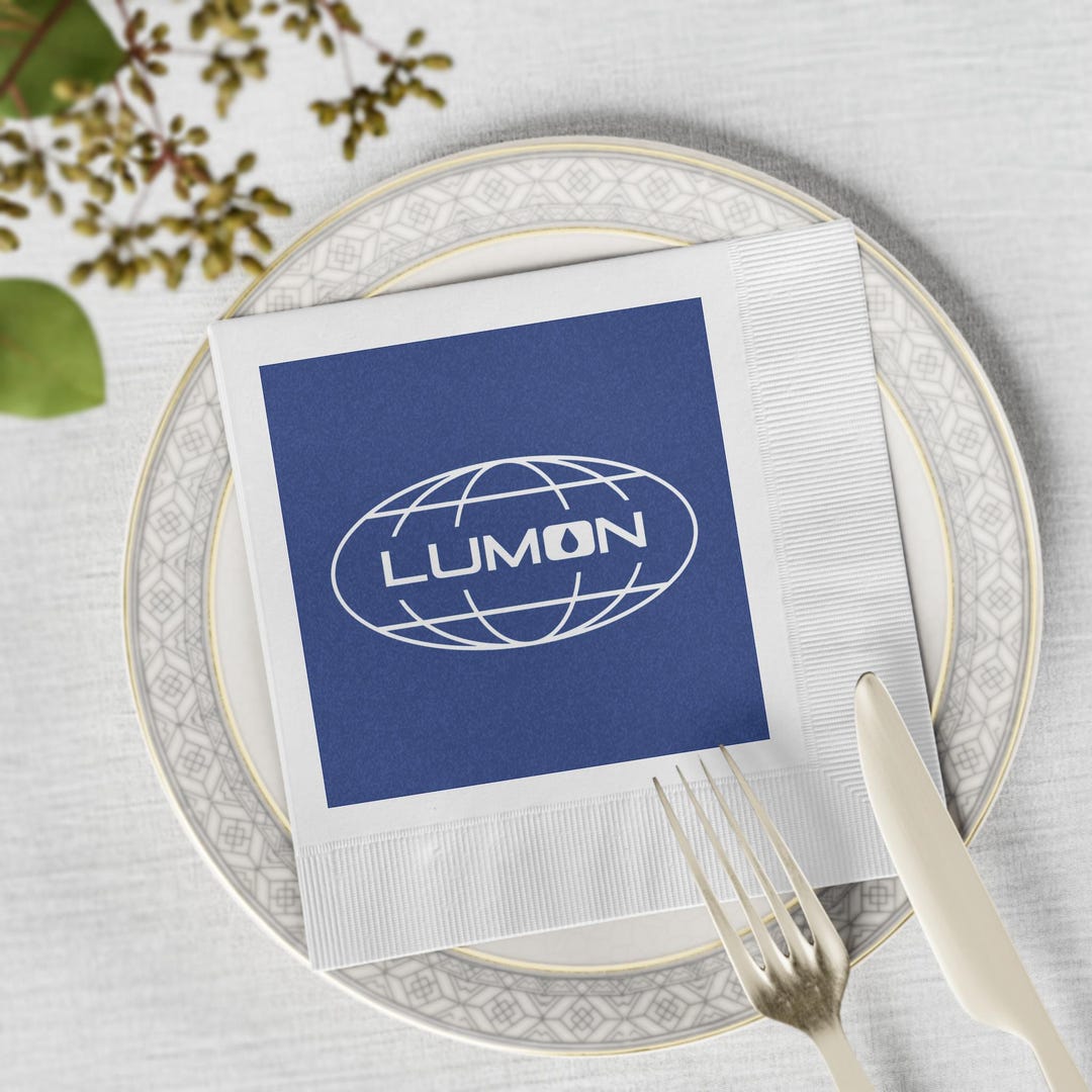 Lumon Napkins- Severance-inspired Navy Blue Design With Lumon Logo, 3 ...