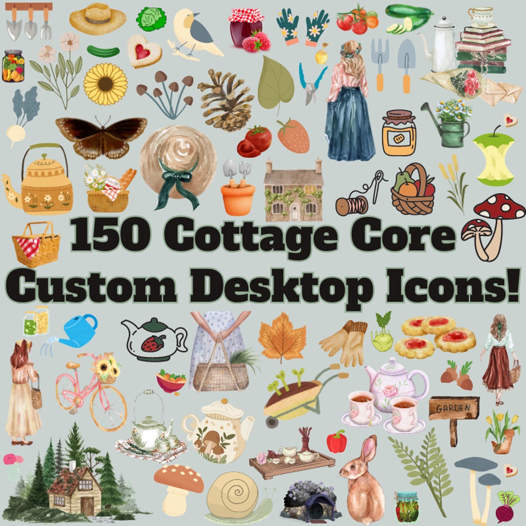 150 Cottage Core Themed Desktop Folder Icons for Mac and Most Windows ...
