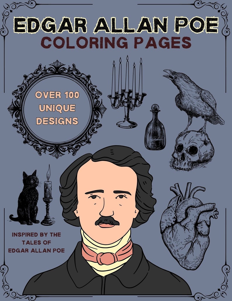 Printable Edgar Allan Poe Coloring Pages, Over 100 Unique Designs ...