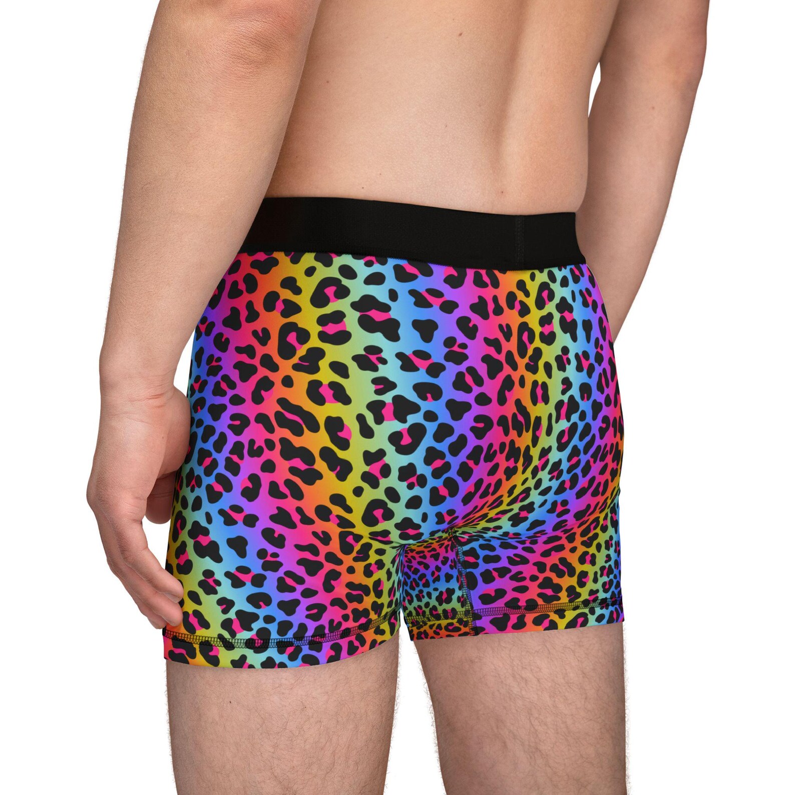 Rainbow Cheetah Print Men's Boxers - Retro Lisa Frank Inspired, Comfy ...