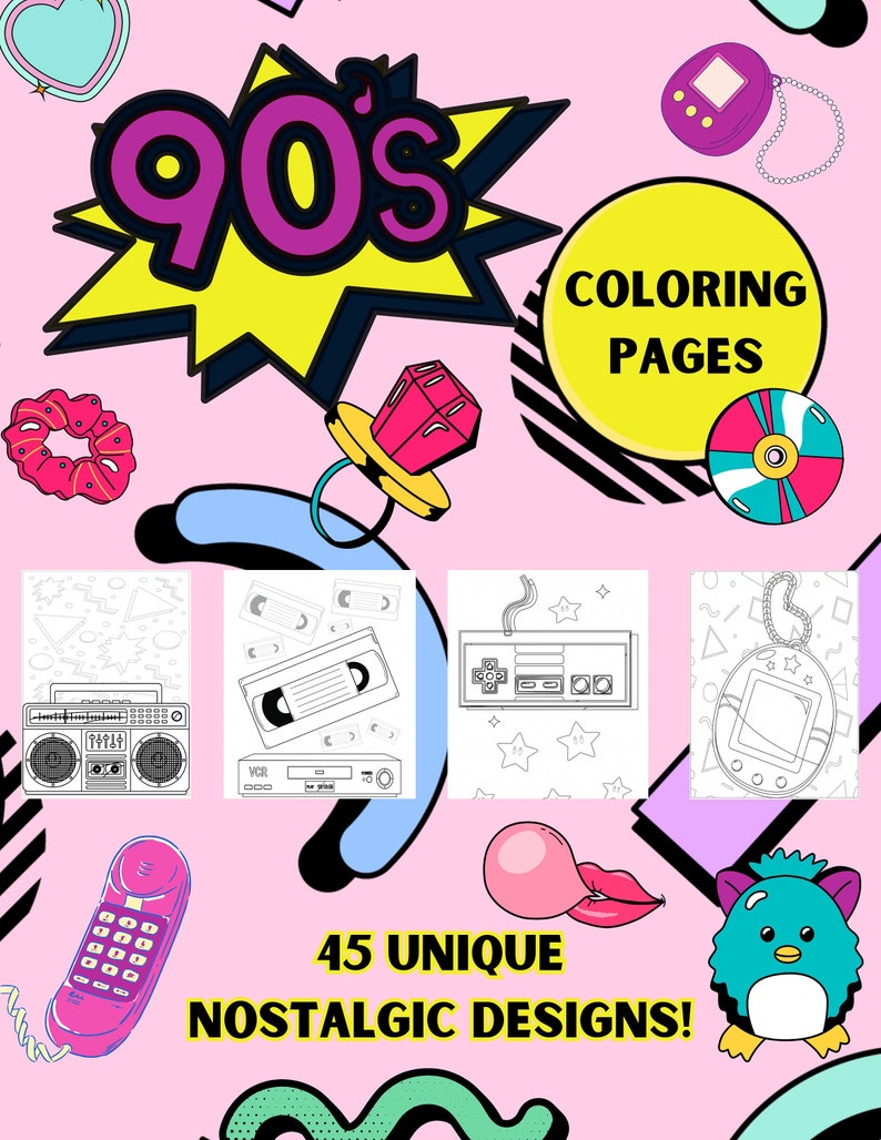 Printable 90's Coloring Pages - Etsy