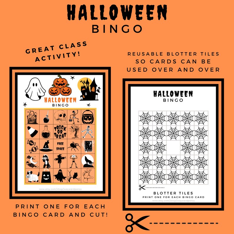 Halloween Bingo! 30 Bingo Cards- Halloween Activity for Spooky & Cute ...