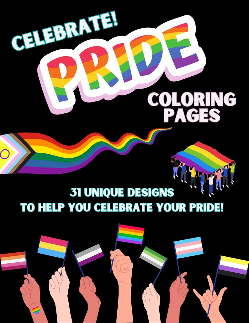 PRIDE Coloring Pages to Celebrate LGBTQIA+ Pride! Instant Download PDF ...