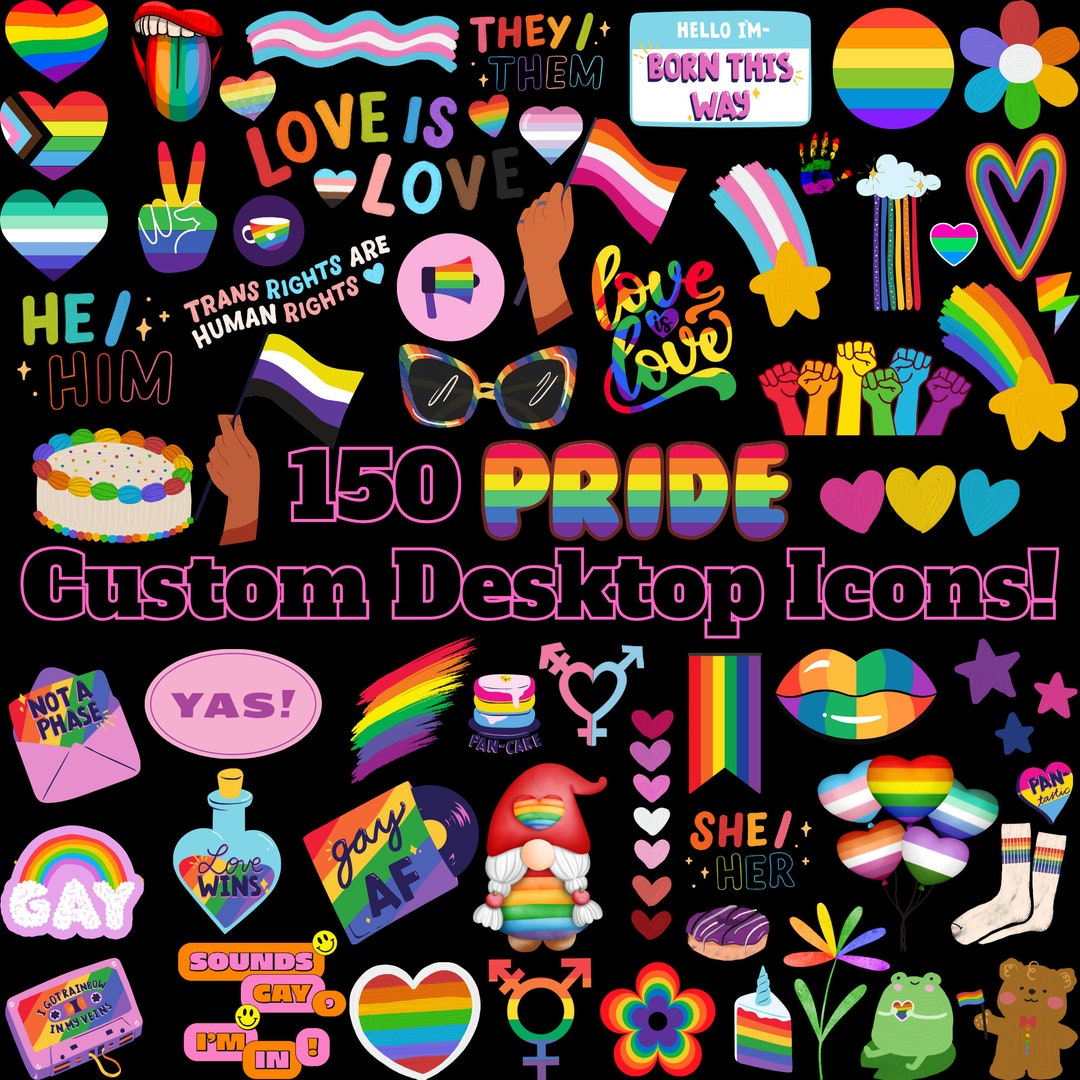 150 LGBTQIA+ PRIDE Themed Desktop Folder Icons for Mac and Most Windows ...