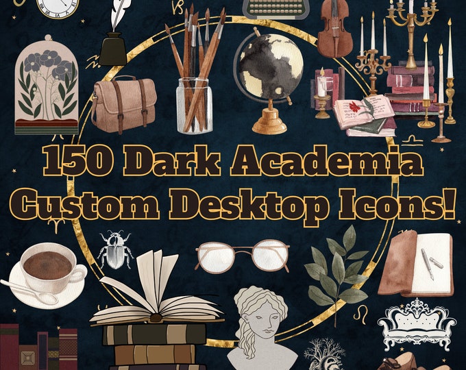 Dark Academia Desktop Icons Goth Desktop Organizer Icon Set Academia ...