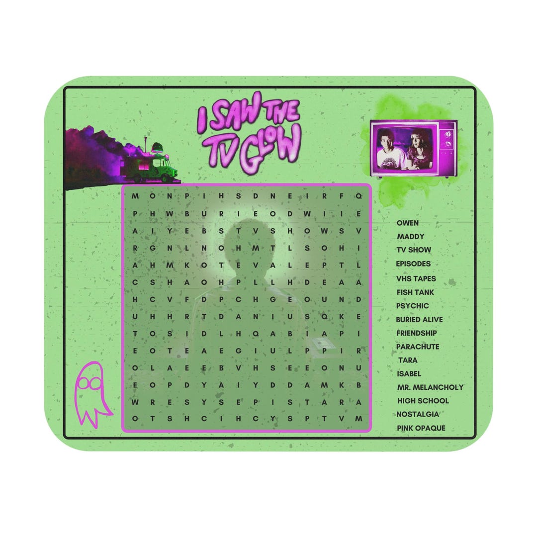 I Saw the TV Glow Word Search Mouse Pad- Retro Horror Vibes- Playable ...