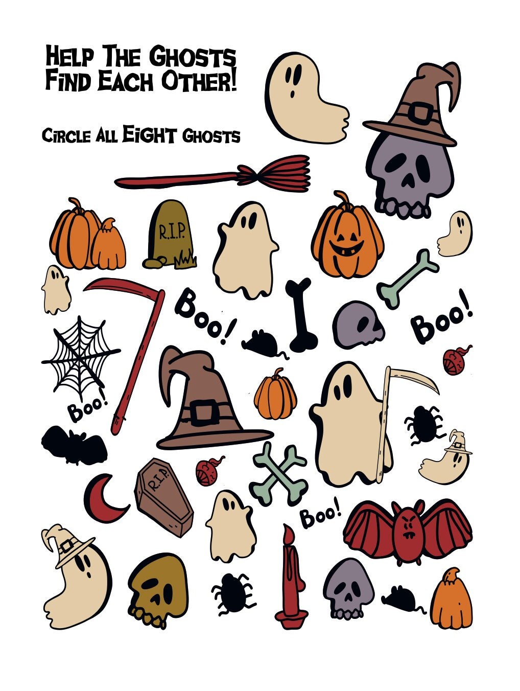 Printable Halloween Activity Pages for Kids - Etsy