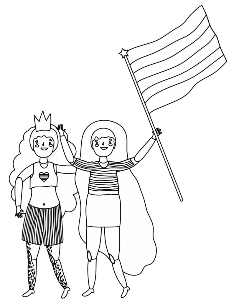 PRIDE Coloring Pages to Celebrate LGBTQIA Pride Instant Download PDF ...