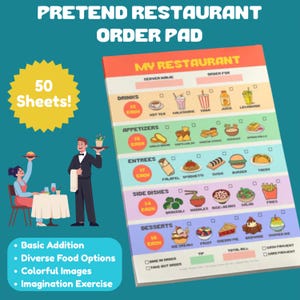 Restaurant Order Pads for Kids - Etsy UK