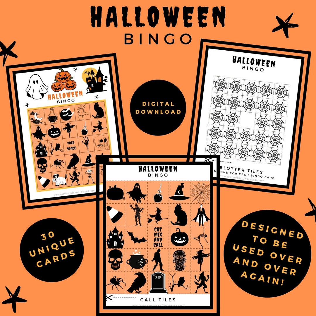 Halloween Bingo! 30 Bingo Cards- Halloween Activity for Spooky & Cute ...