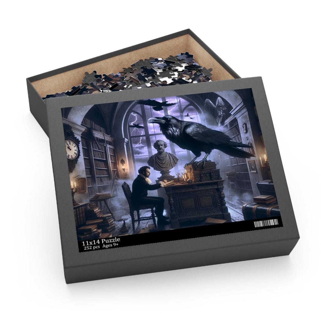 Edgar Allan Poe Writing 'the Raven' Puzzle - 120, 252, 500 Piece Custom ...