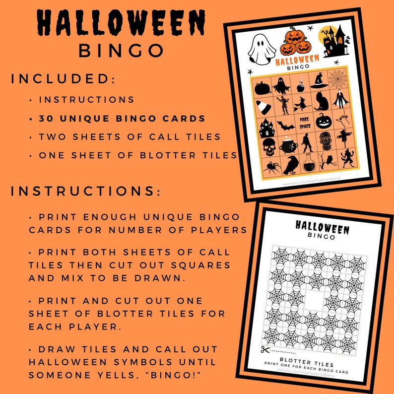 Halloween Bingo! 30 Bingo Cards- Halloween Activity for Spooky & Cute ...