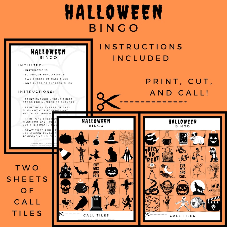 Halloween Bingo! 30 Bingo Cards- Halloween Activity for Spooky & Cute ...
