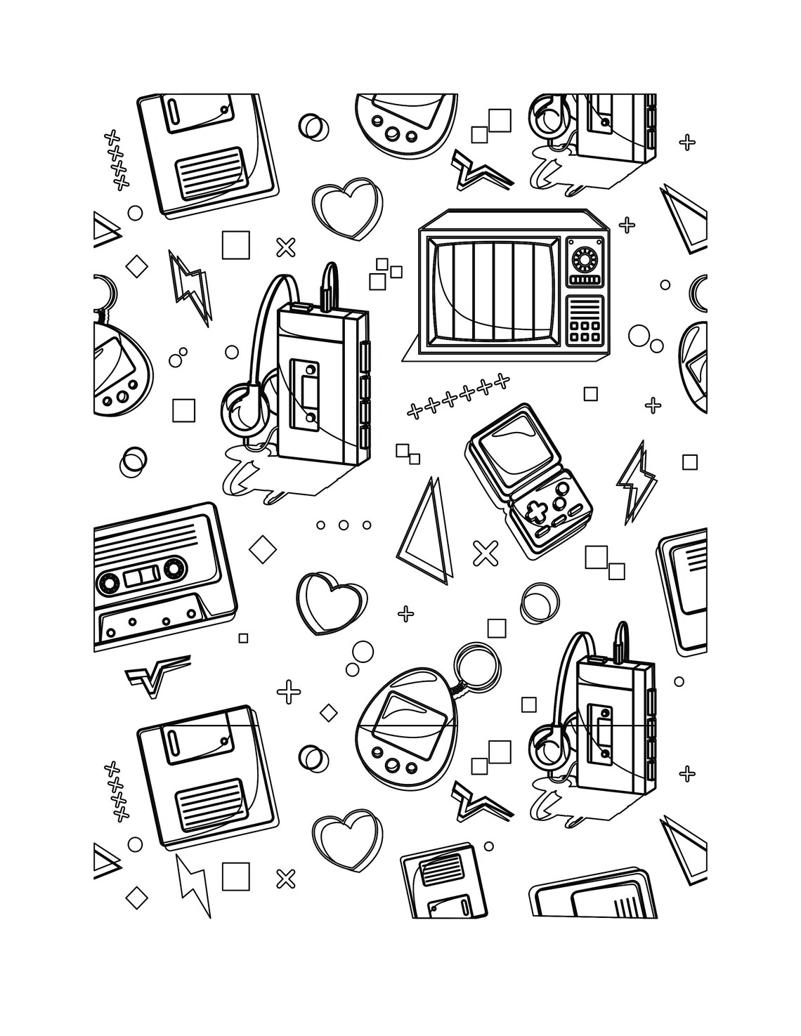 Printable 90's Coloring Pages - Etsy