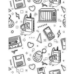 Printable 90's Coloring Pages - Etsy