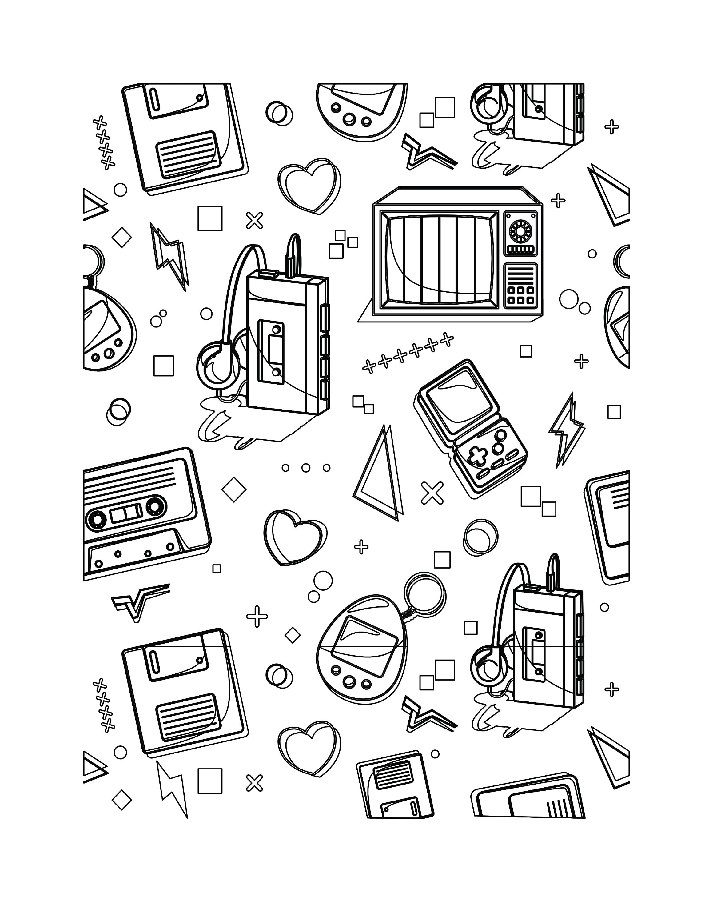 Printable 90's Coloring Pages - Etsy