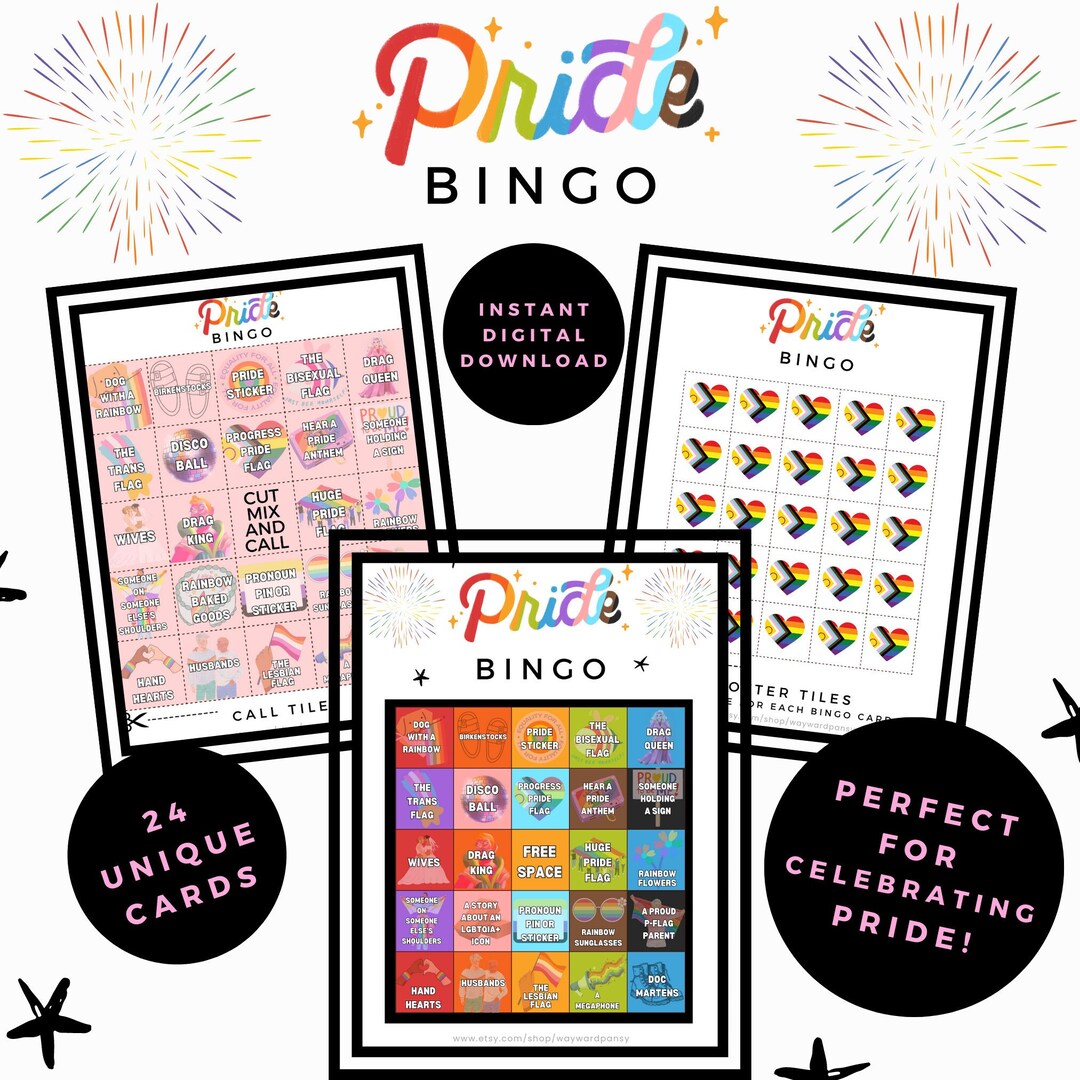 Pride Bingo! 24 Bingo Cards & 2 Ways to Play! Learn About LGBTQ+ Pride ...