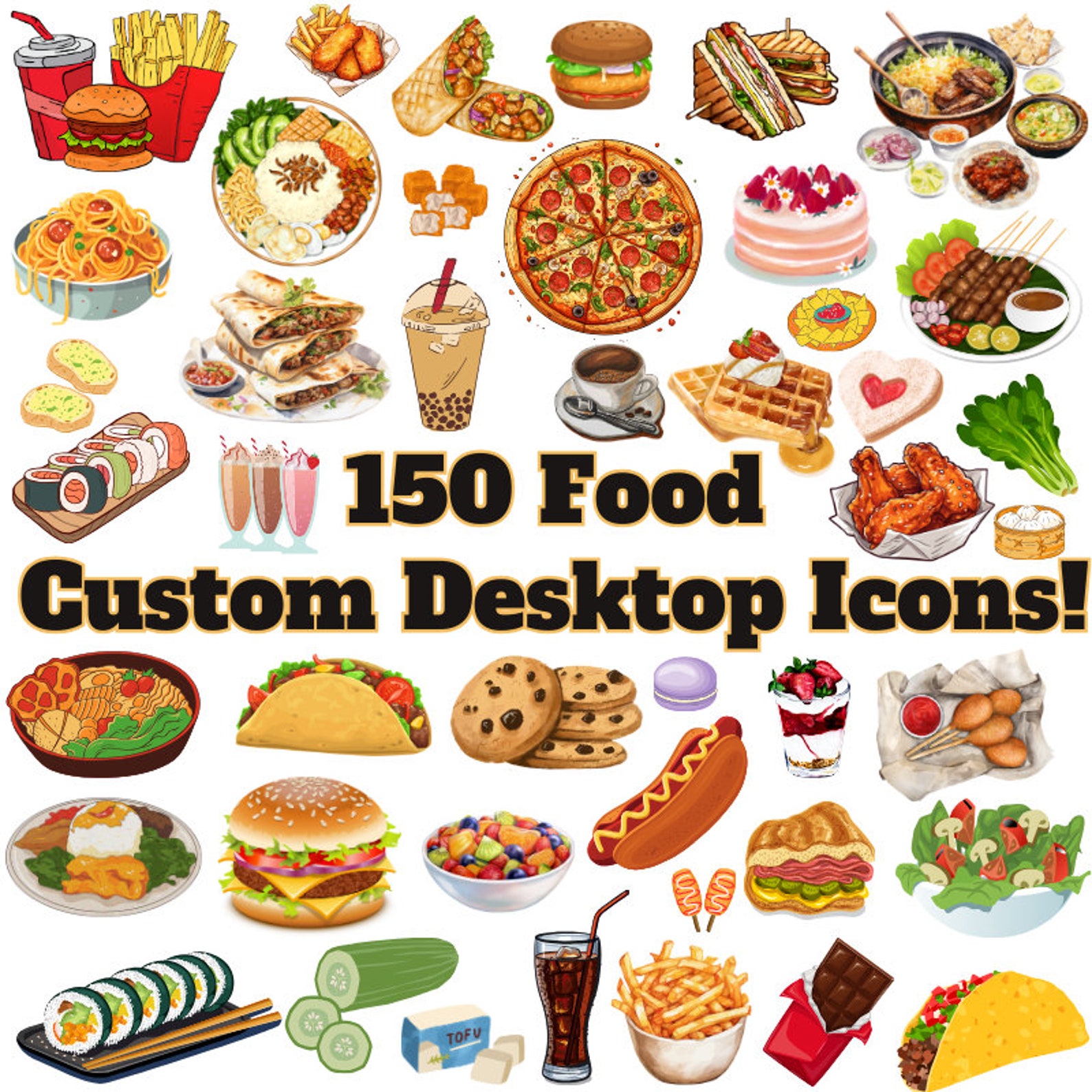 150 Food Themed Desktop Folder Icons & Graphics for Mac and Most ...