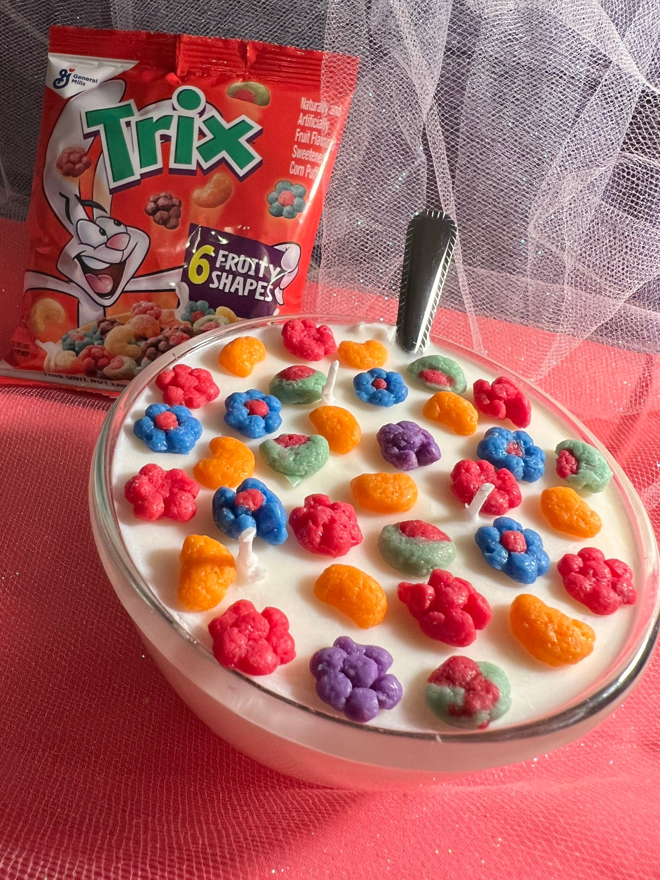 Trix Medium Cereal Candle, Faux Food Candle, Soy Wax Candle - Etsy