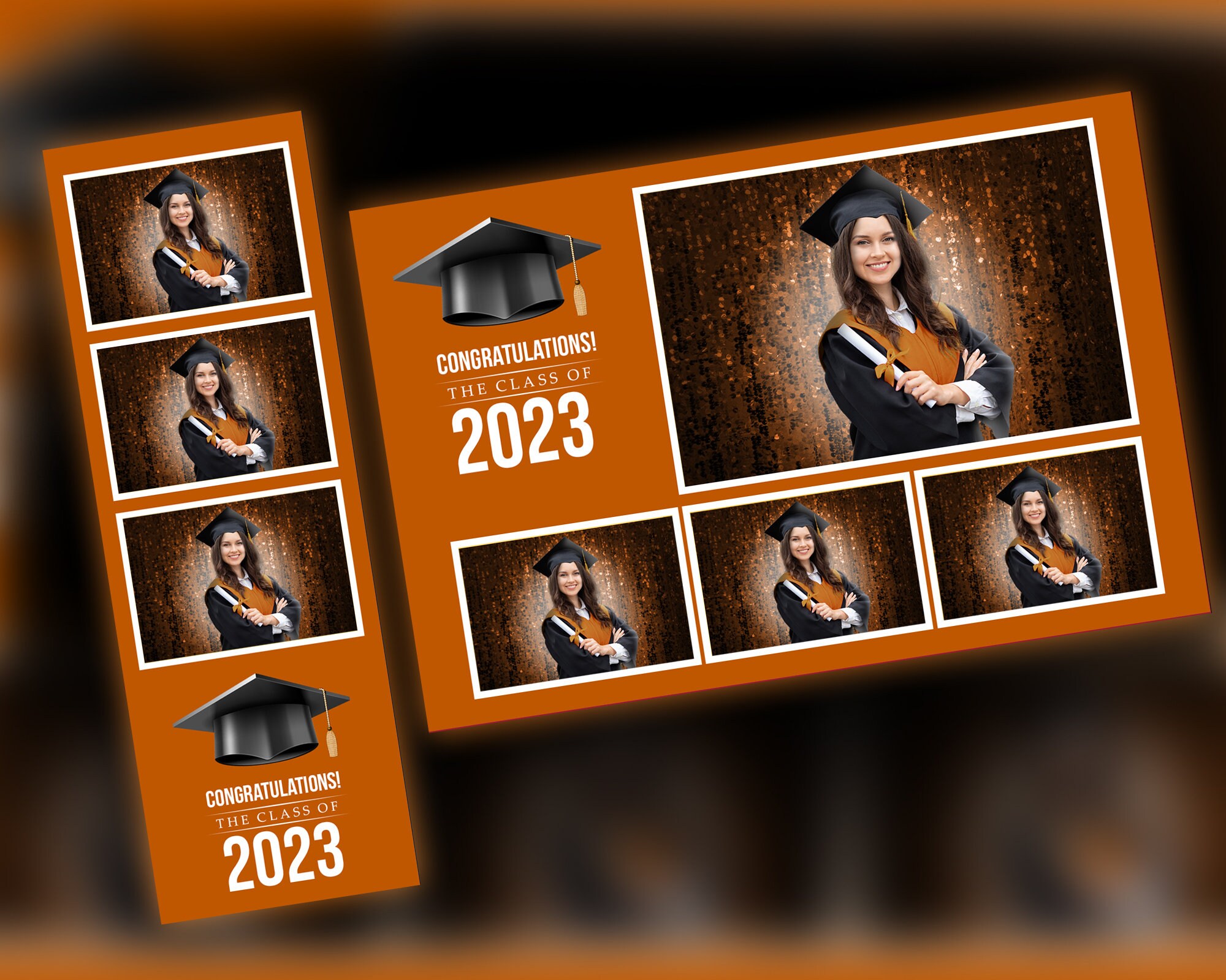 Graduation Photo Booth Template Longhorns PSD PNG Easy 100% - Etsy