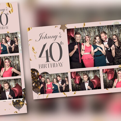 Birthday Photo Booth Template PSD PNG Easy 100% Editable - Etsy
