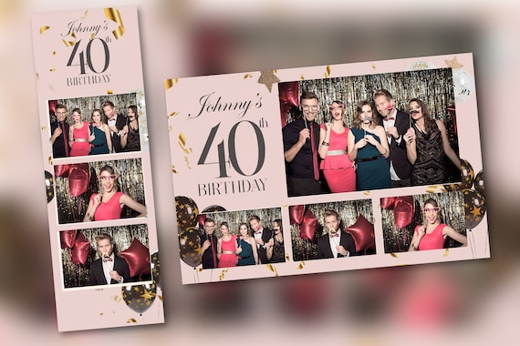 Birthday Photo Booth Template PSD PNG Easy 100% Editable - Etsy
