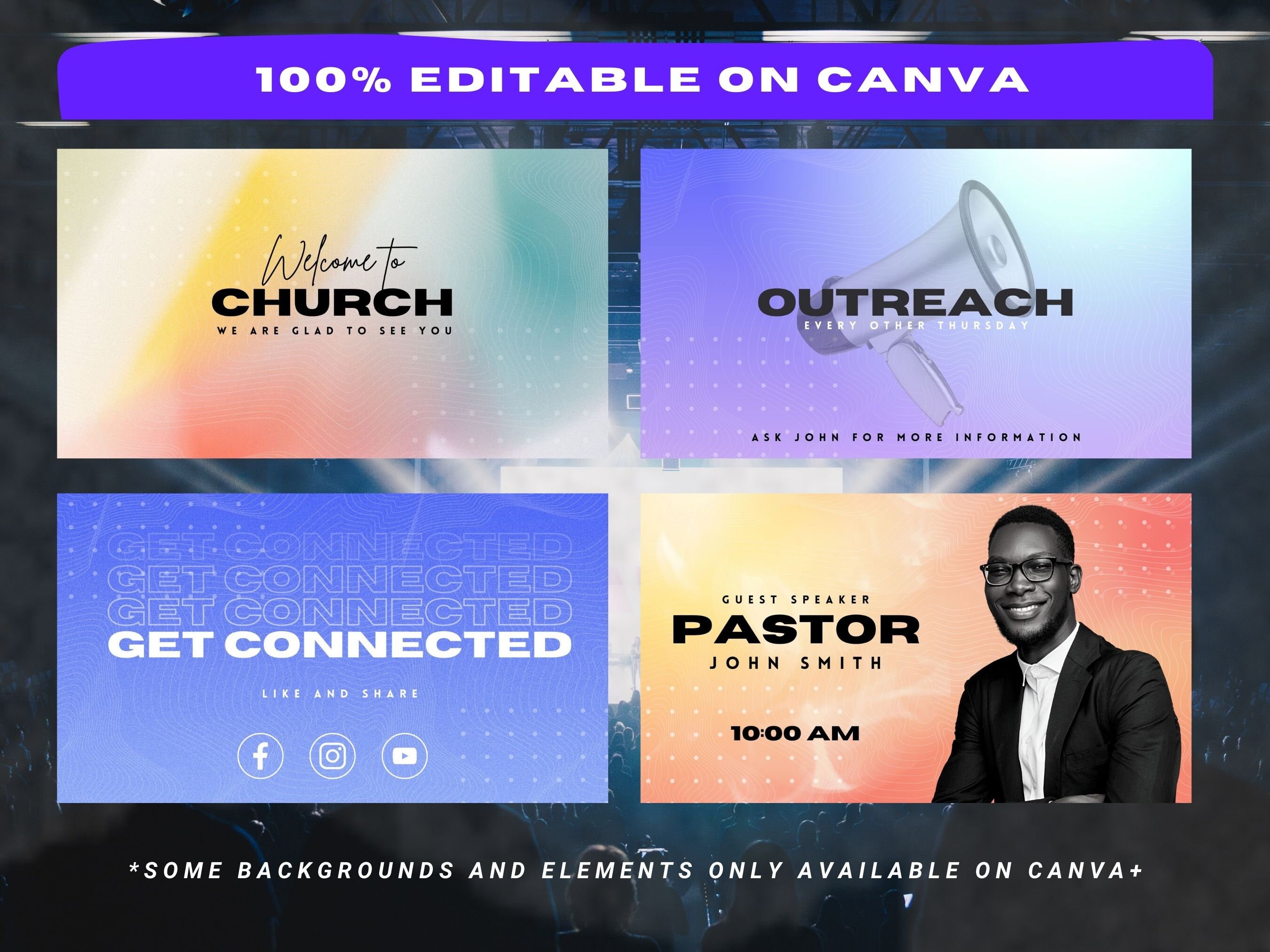 Church Service Media 11 Templates 1920 X 1080 Modern Edit With - Etsy