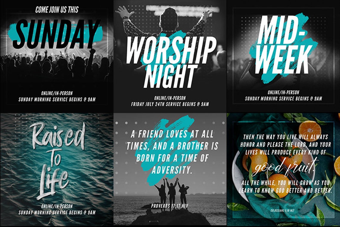 Social Media Templates Photoshop Files for Church | Includes 8 PSD and ...