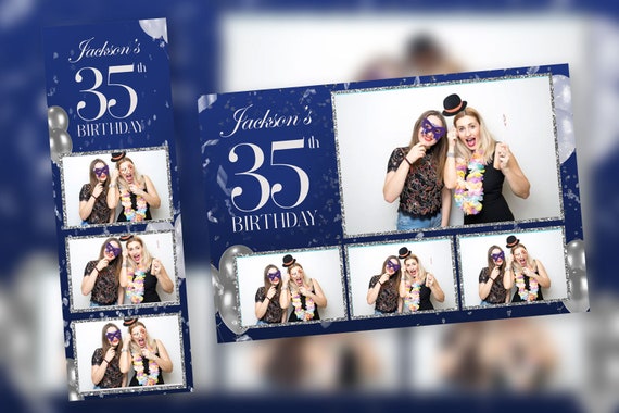Birthday Photo Booth Template PSD PNG Easy 100% Editable - Etsy