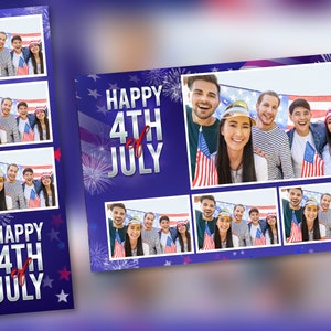 Photo Booth Template Independence | Day 4th of July PSD, PNG, Easy 100% ...