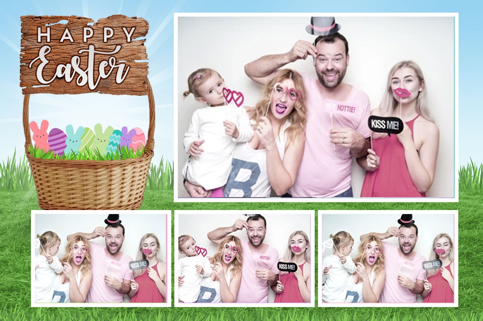 Easter Photo Booth Template PSD PNG Easy 100% Editable Files - Etsy