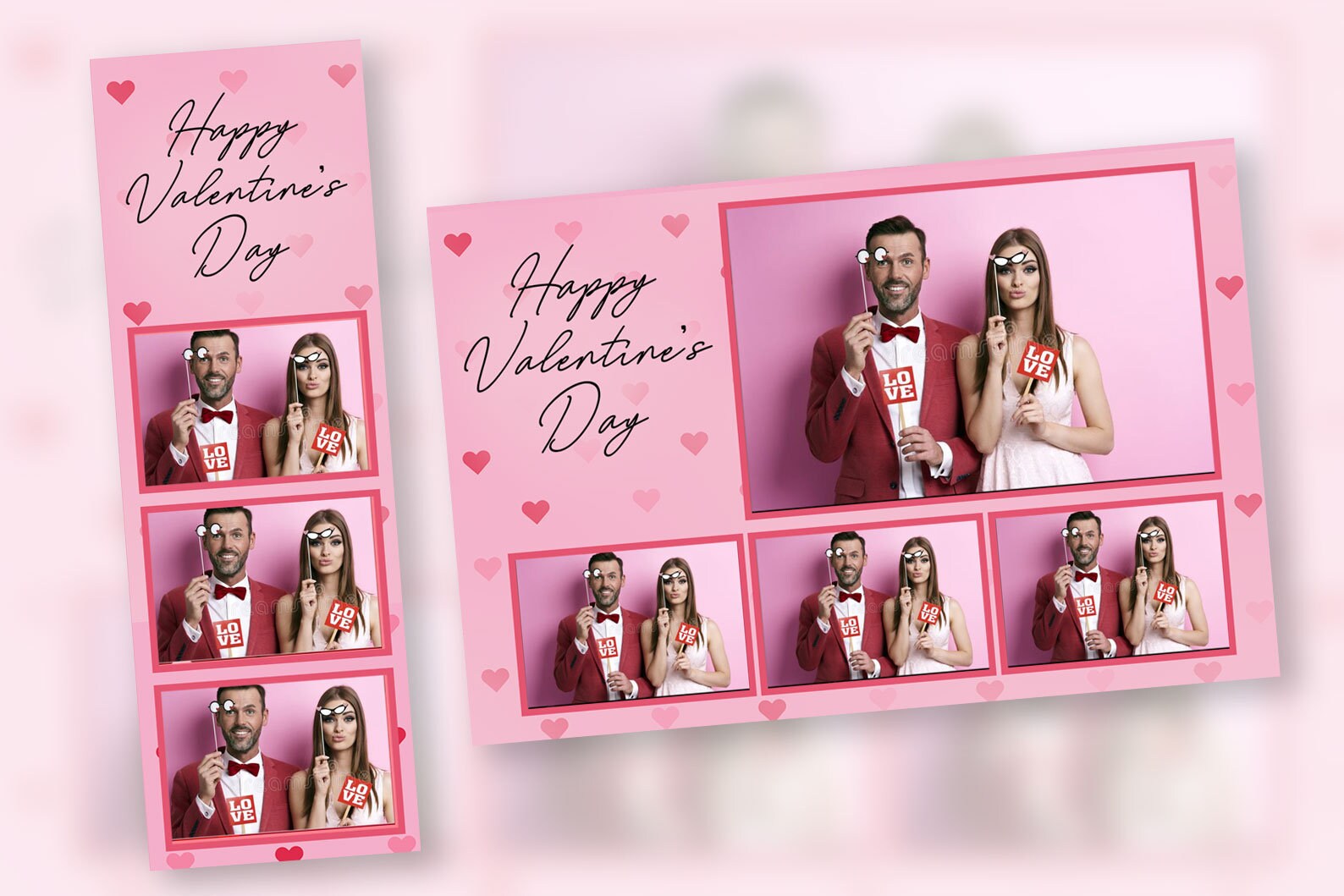Valentine's Day Photo Booth Template PSD, PNG, Easy 100% Editable Files ...