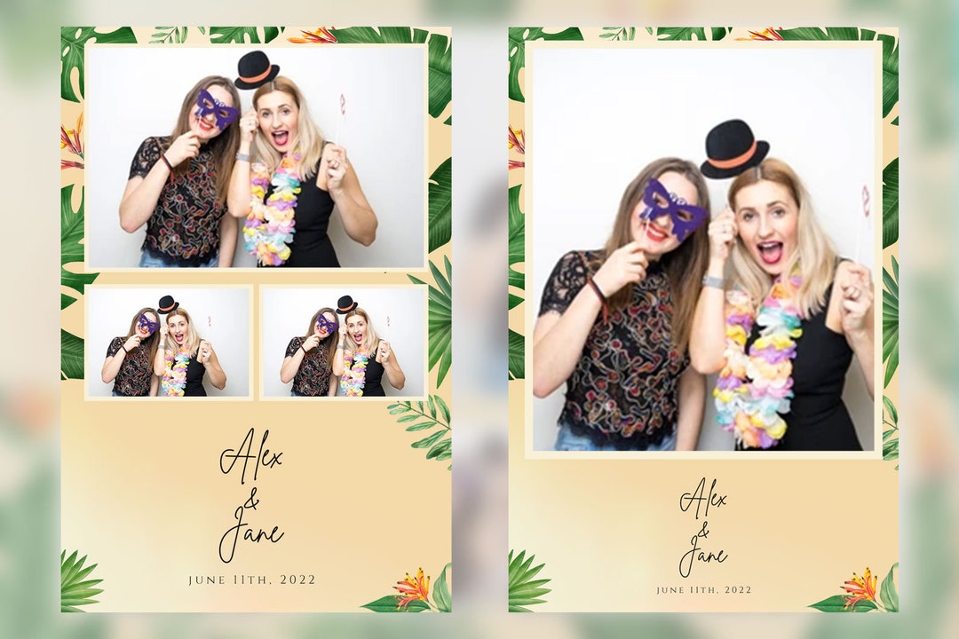 Tropical Photo Booth Template PSD, PNG, Easy 100% Editable Files 6X4 - Etsy