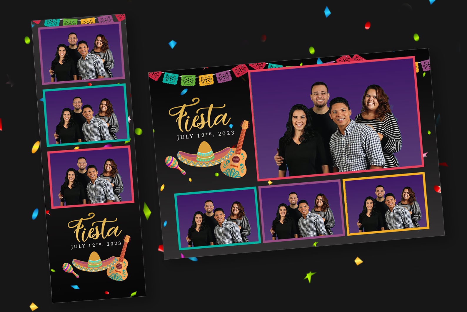 Fiesta Photo Booth Template PSD, PNG, Easy 100% Editable Files 2X6 Free ...