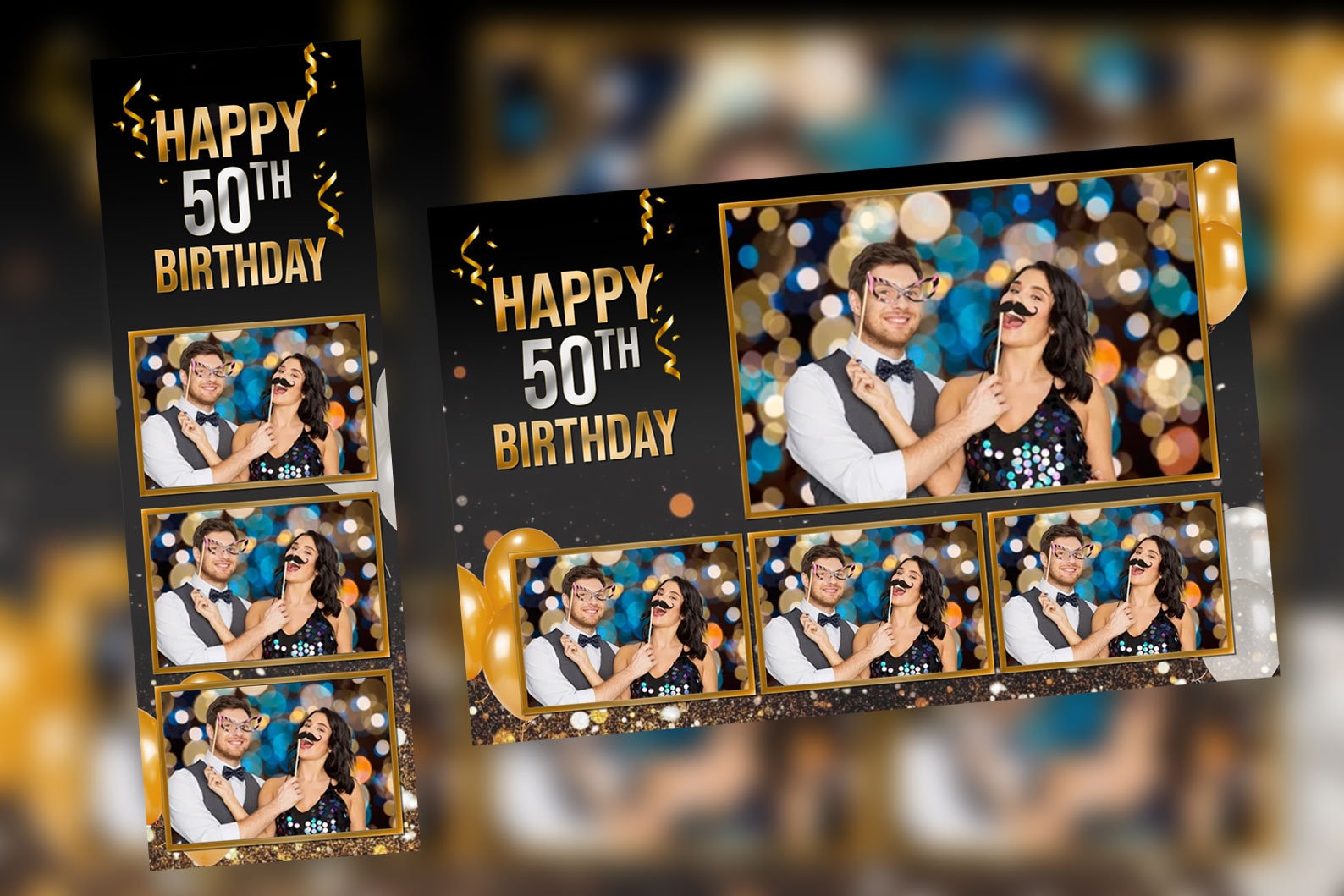 Birthday Photo Booth Template PSD PNG Easy 100% Editable - Etsy