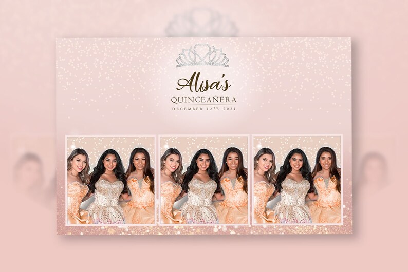 Quinceañera Photo Booth Template Champagne Salsa Booth Square - Etsy