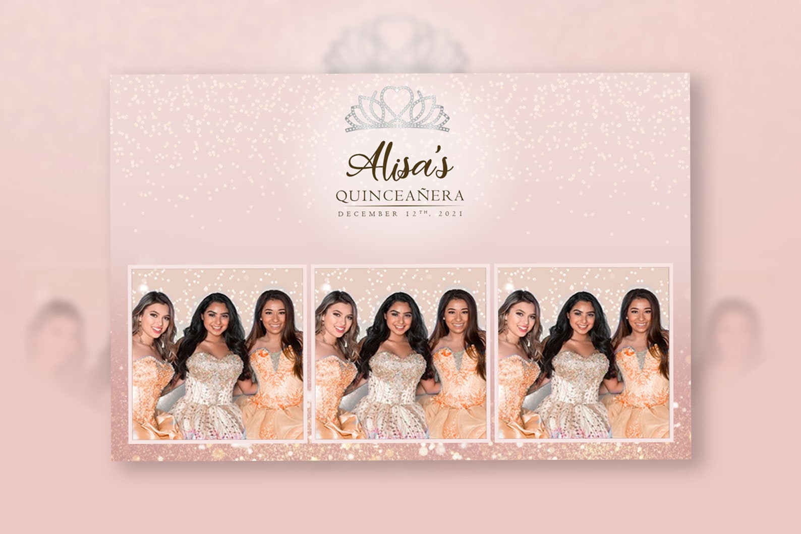 Quinceañera Photo Booth Template Champagne Salsa Booth Square - Etsy