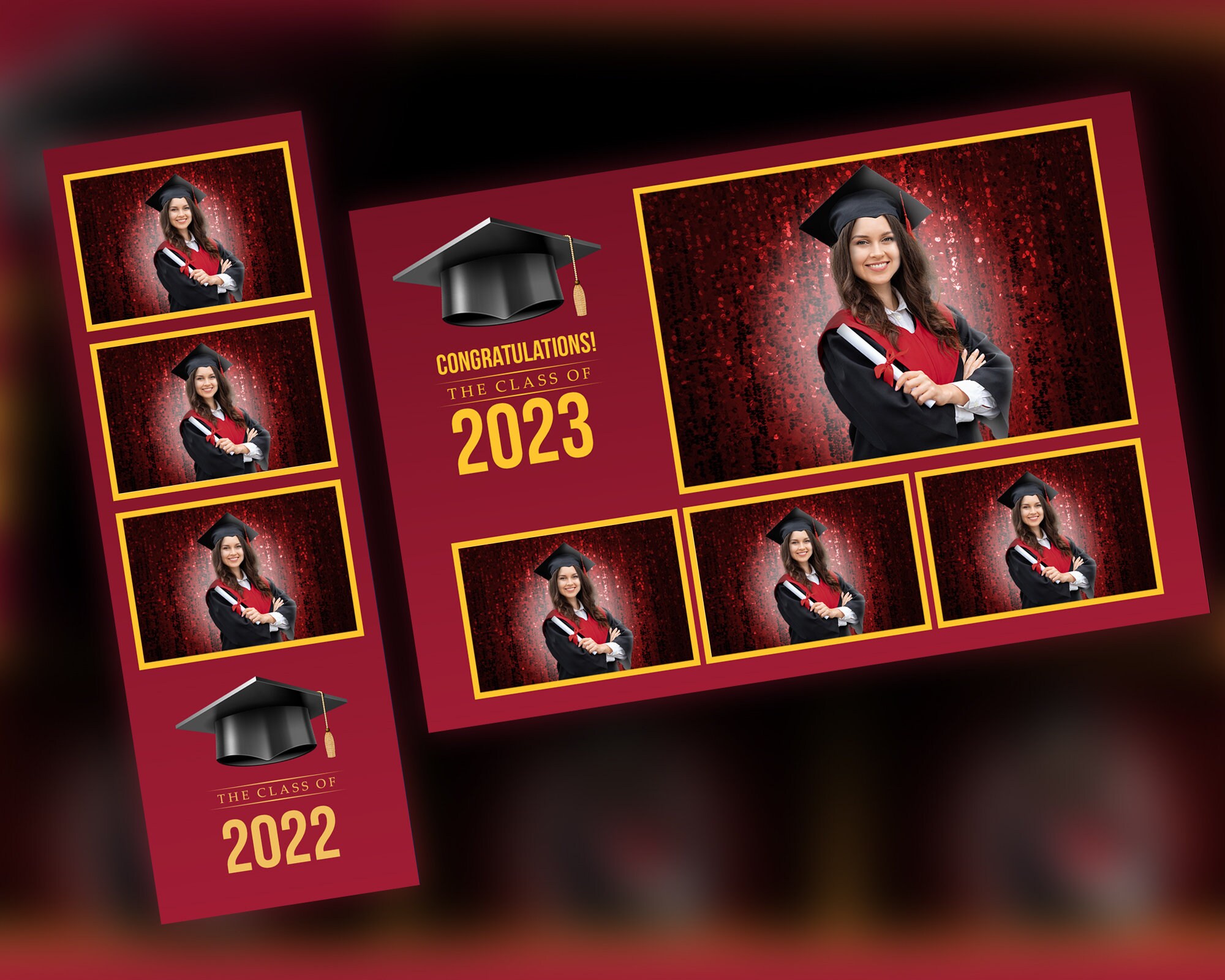 Graduation Photo Booth Template TROJANS PSD PNG Easy 100% - Etsy