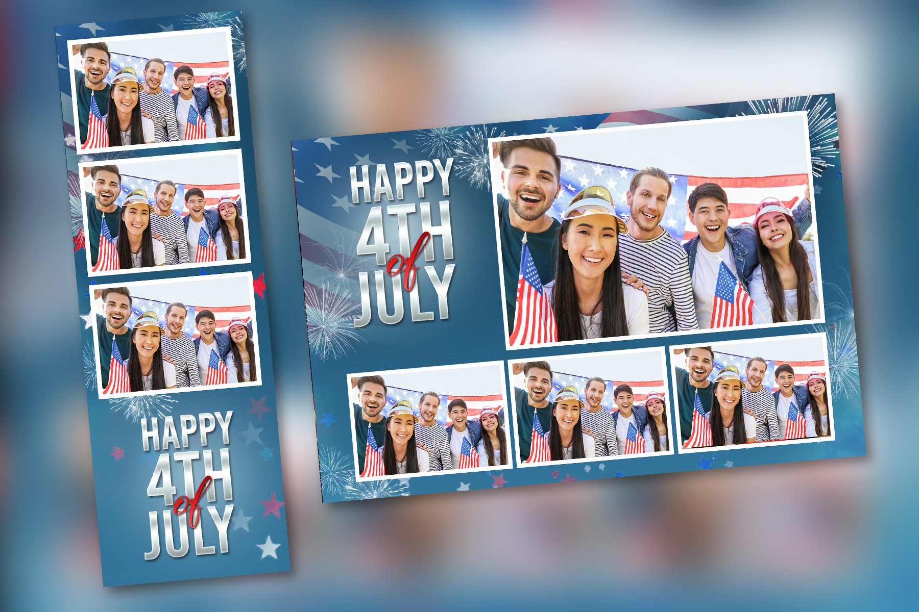 Photo Booth Template Independence Day 4th of July Grand PSD - Etsy
