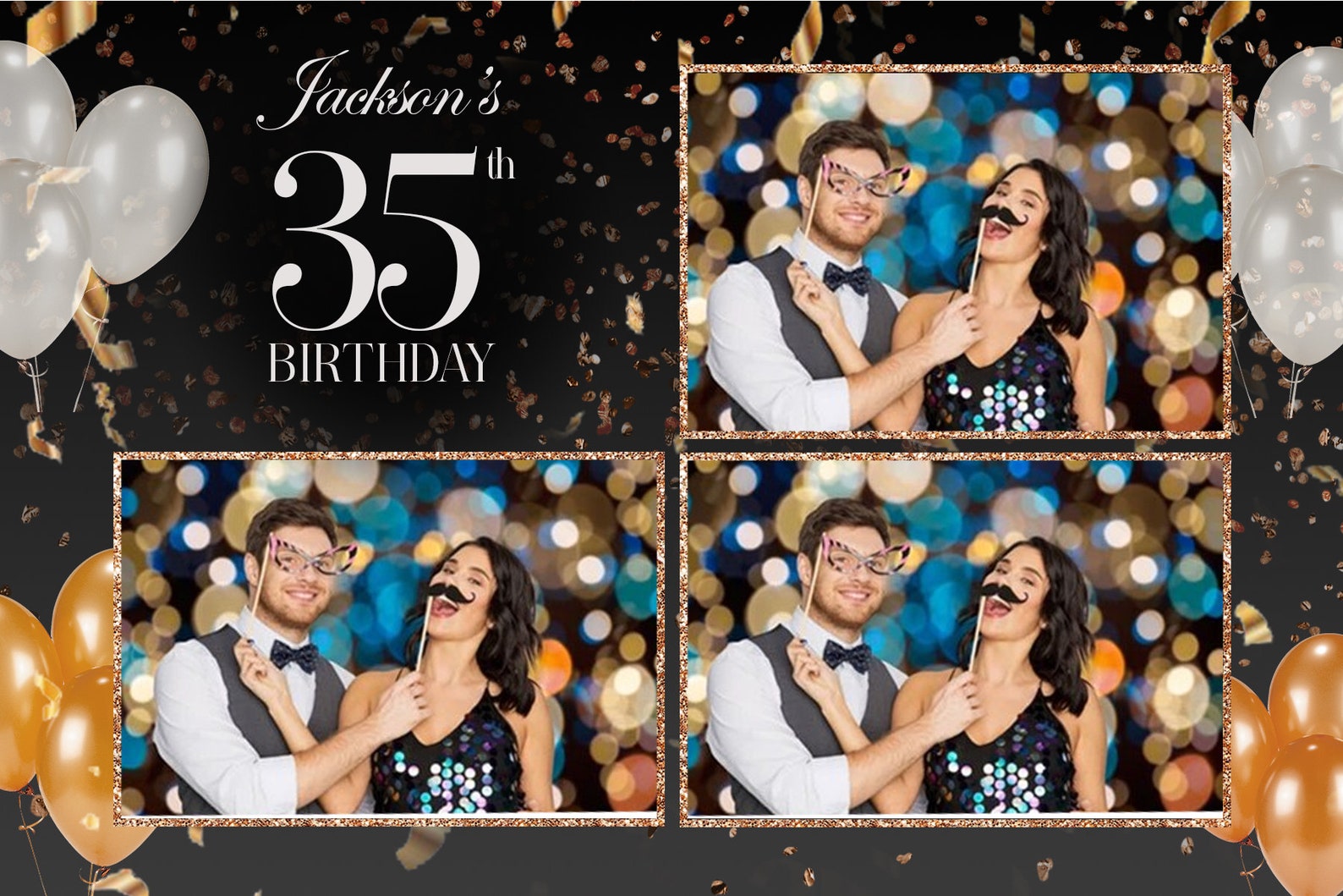 Birthday Photo Booth Template PSD, PNG, Easy 100% Editable Files 2X6 ...