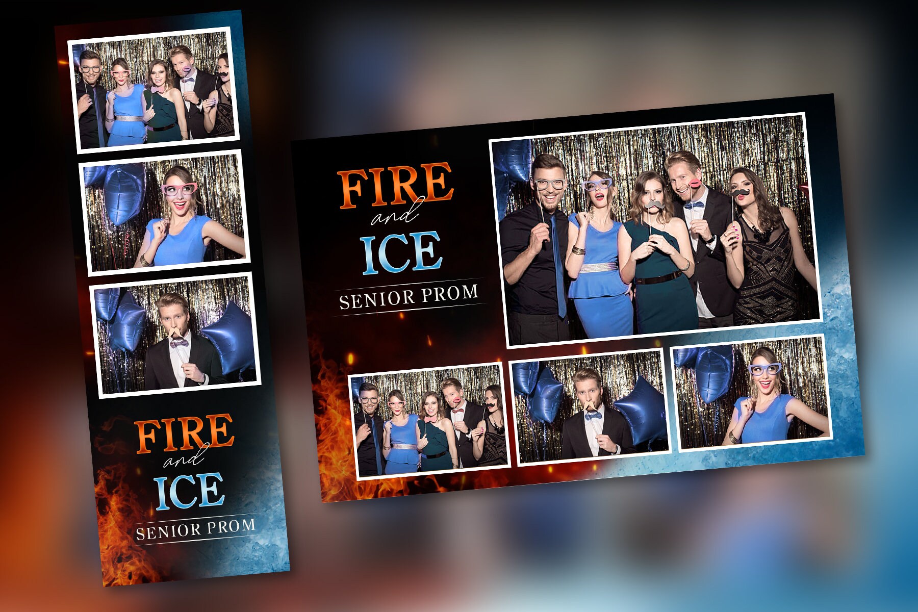 Fire and Ice PROM Photo Booth Template PSD PNG Easy 100% - Etsy